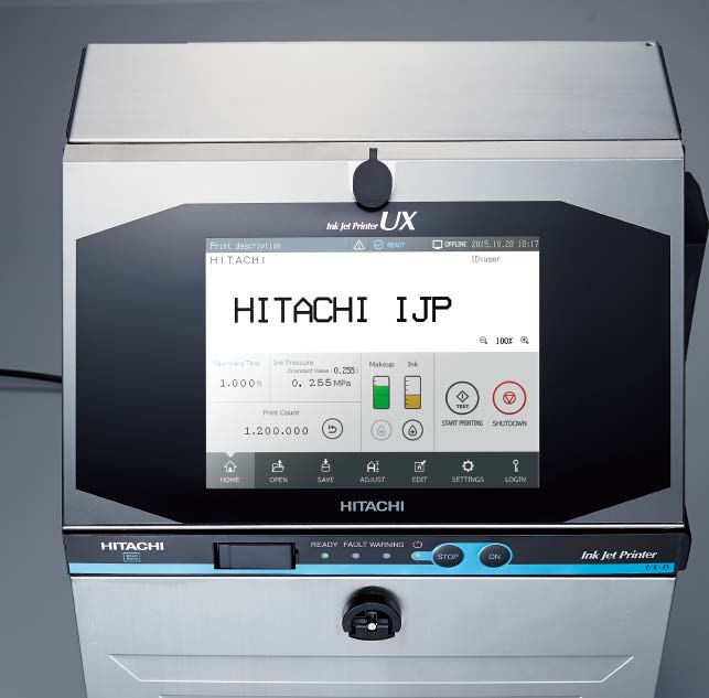 Continuous Inkjet Batch Coding Machine UX Standard - Hitachi Printing